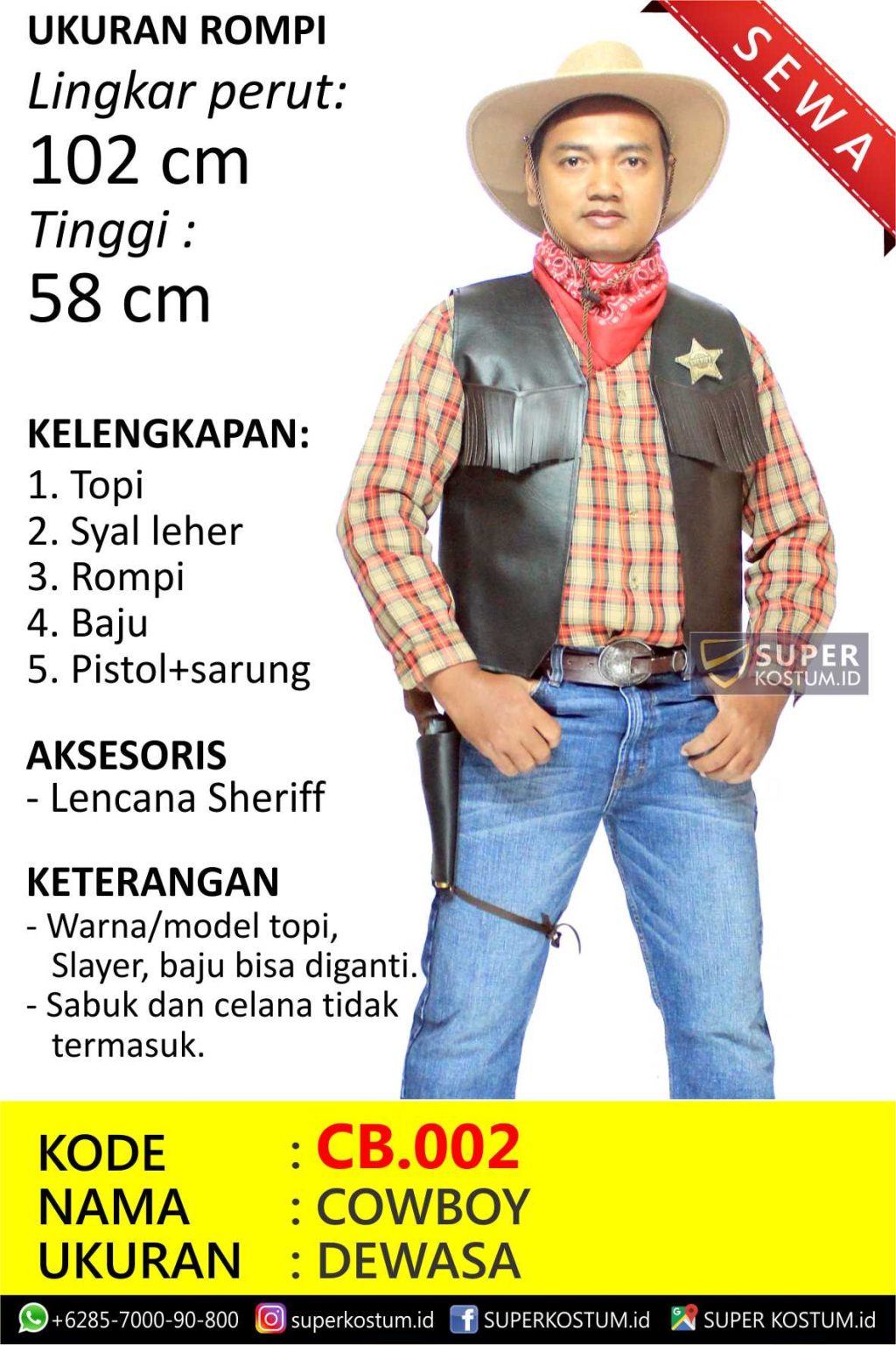 - COWBOY / KOBOI - SUPER KOSTUM