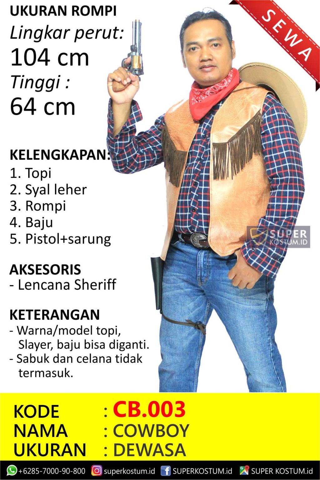 - COWBOY / KOBOI - SUPER KOSTUM