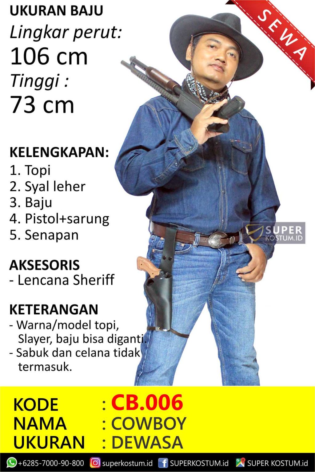 - COWBOY / KOBOI - SUPER KOSTUM