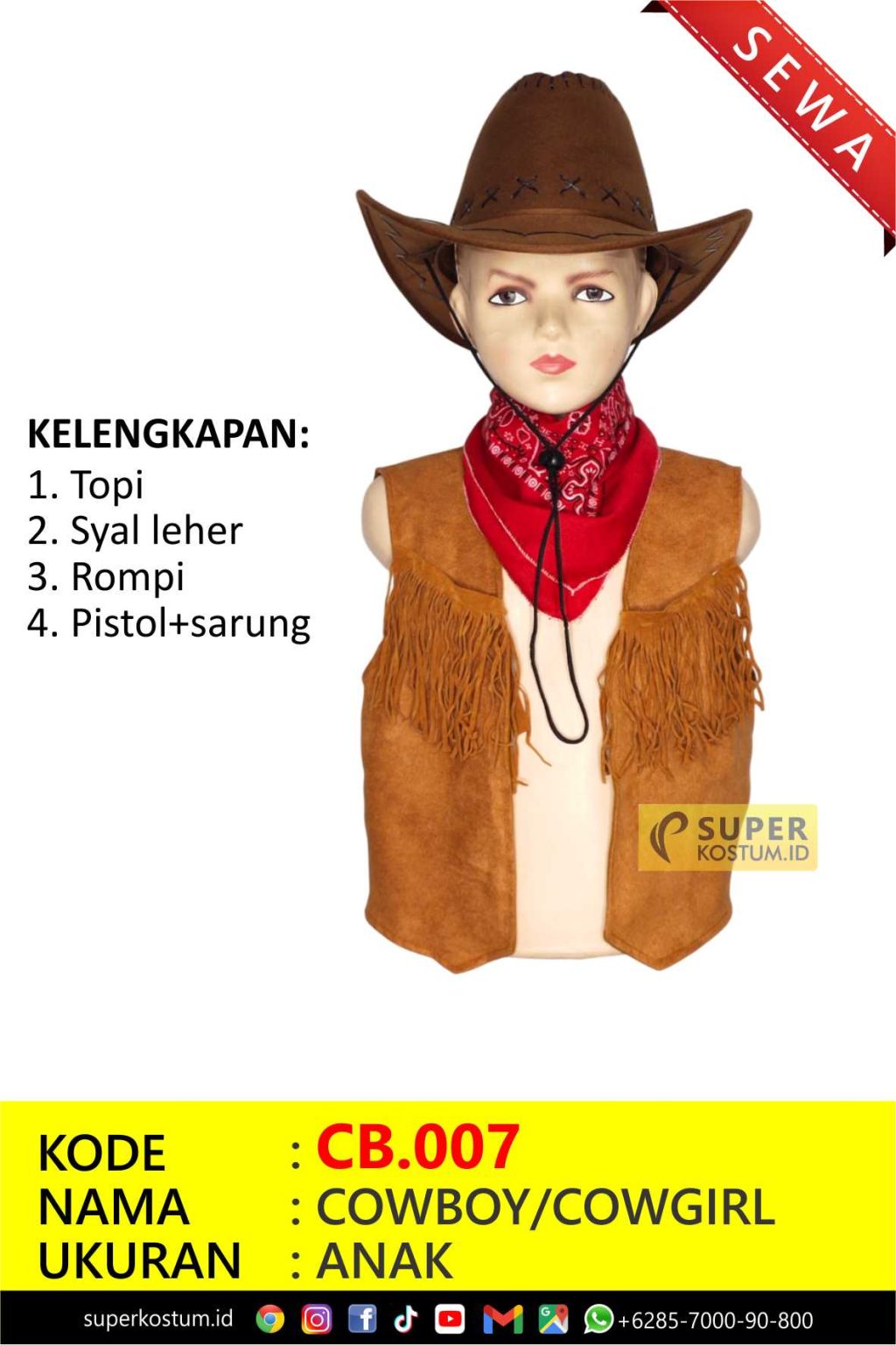 - COWBOY / KOBOI - SUPER KOSTUM
